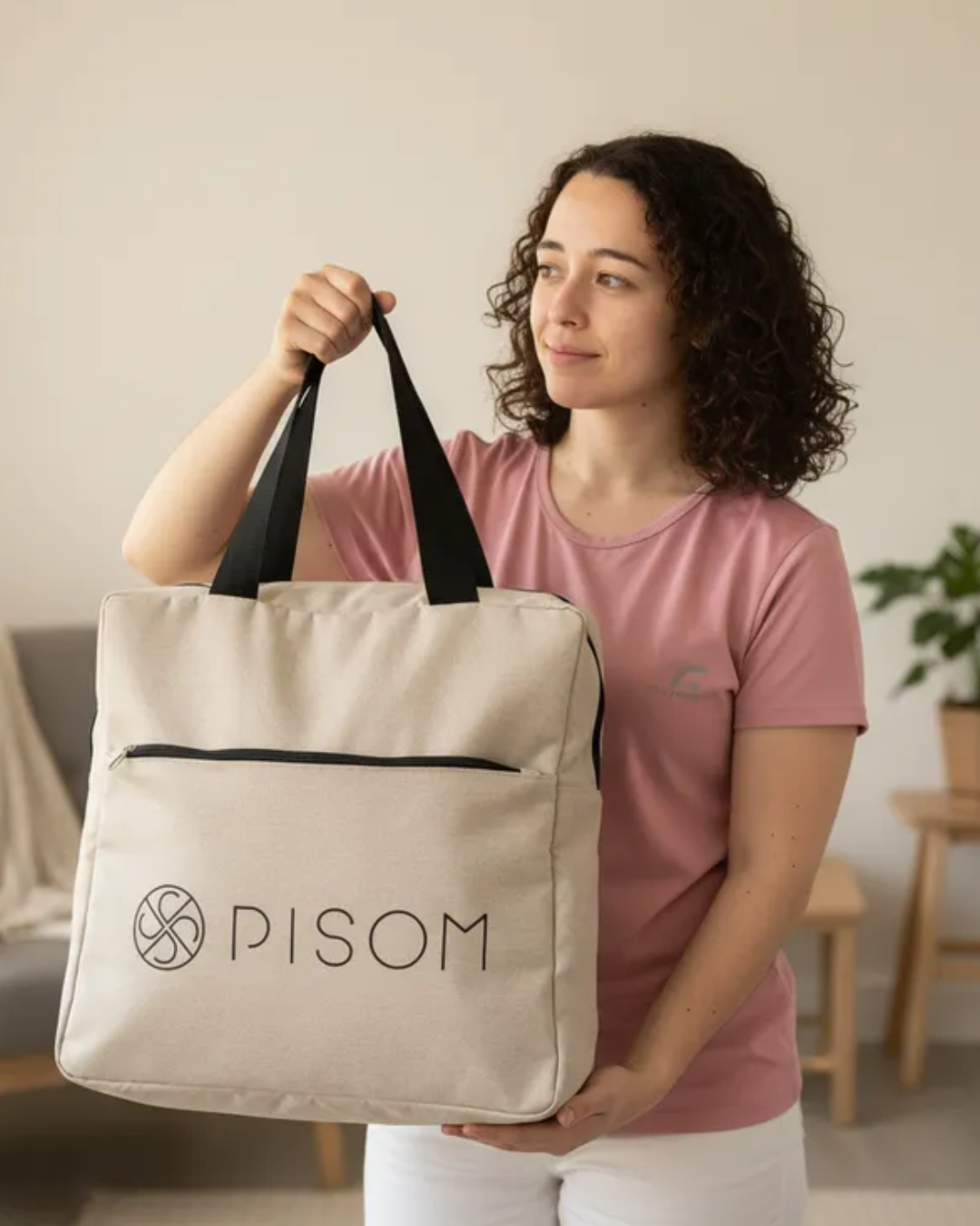 Bolsa Condicional Média Personalizada Em Linho Marfim – Flart's